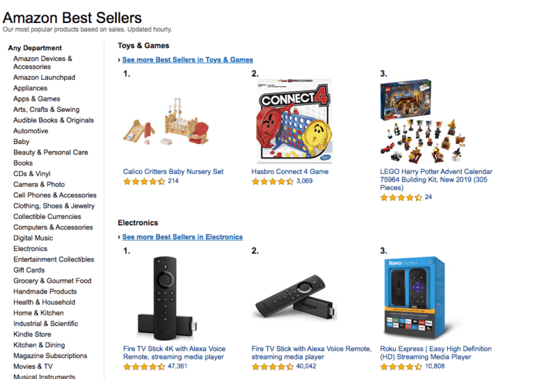 Amazon's Best Sellers Up-To-Date List